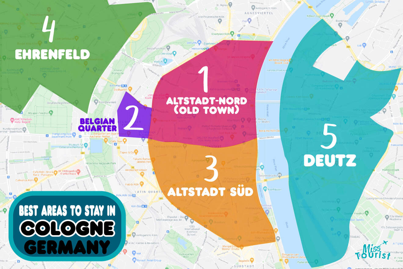 Where to Stay in Cologne ️ 5 AWESOME Areas (+map!)