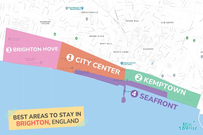 4 Areas Where to Stay in Brighton→ with Prices!