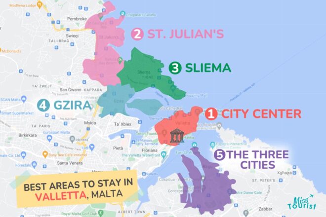 Where to Stay in Valletta → 5 Stunning Areas (with Hotels)