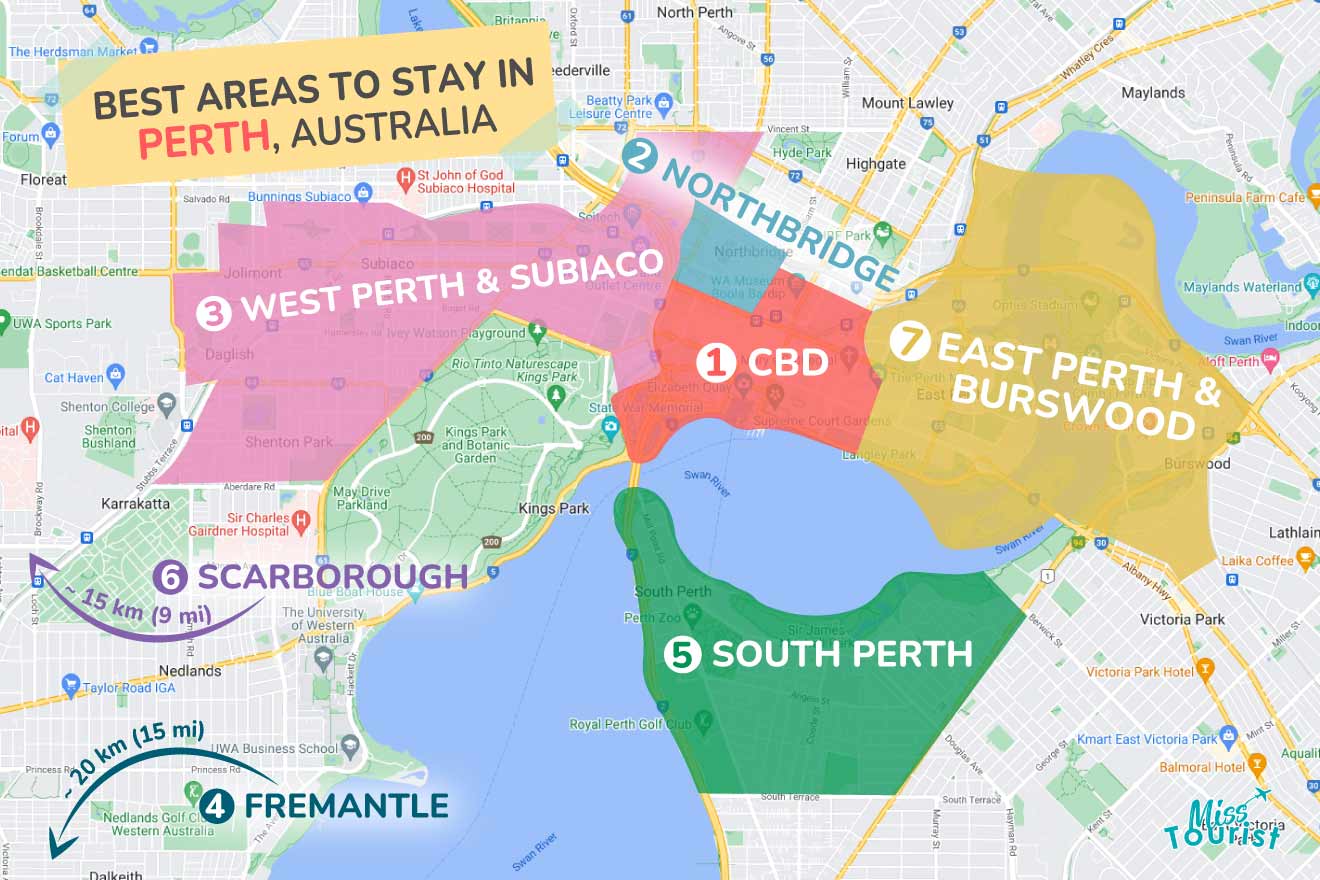 Where to stay in Perth City – 7 TOP Areas for Your Visit