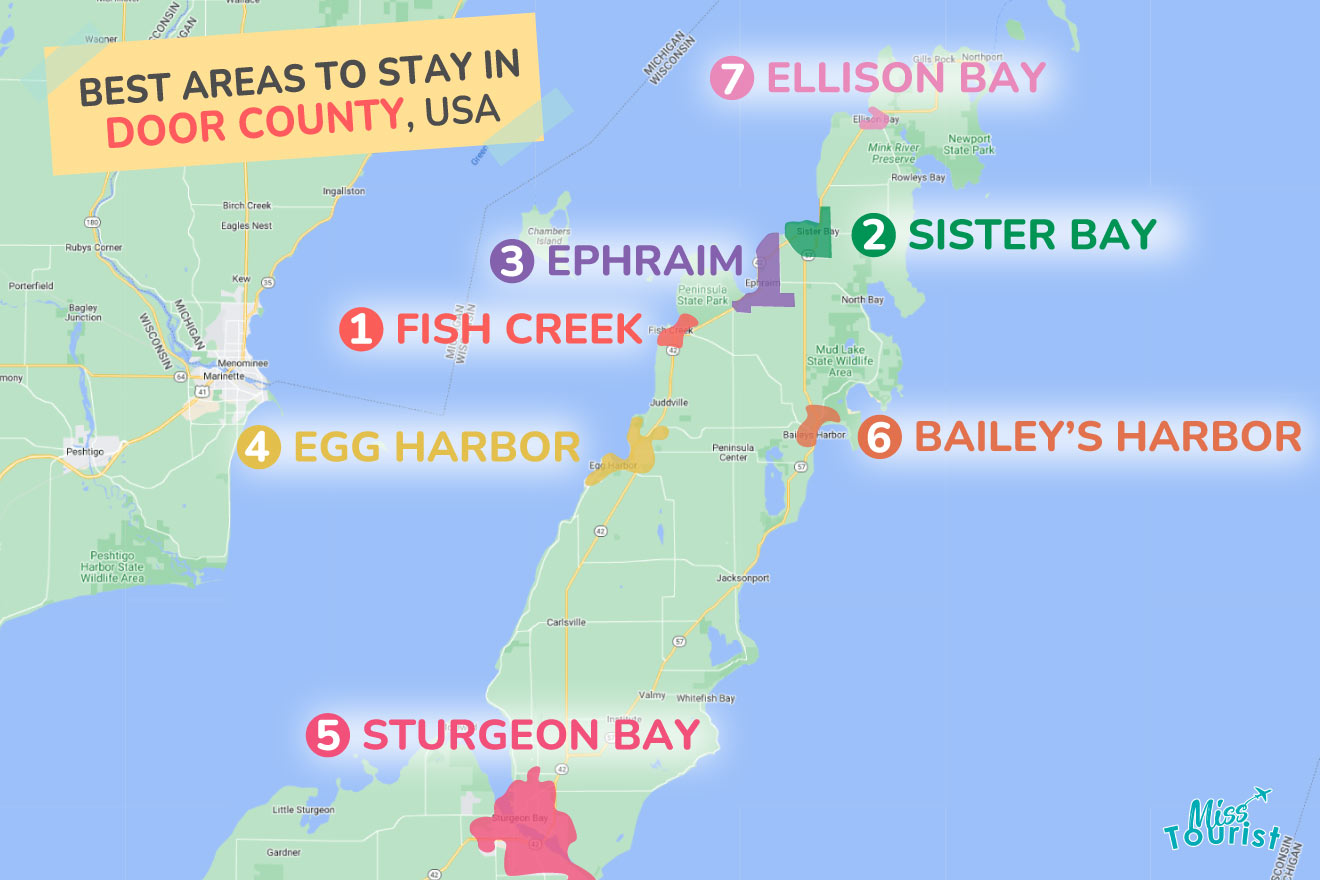 Where to Stay in Door County → TOP 7 Areas + Best Hotels